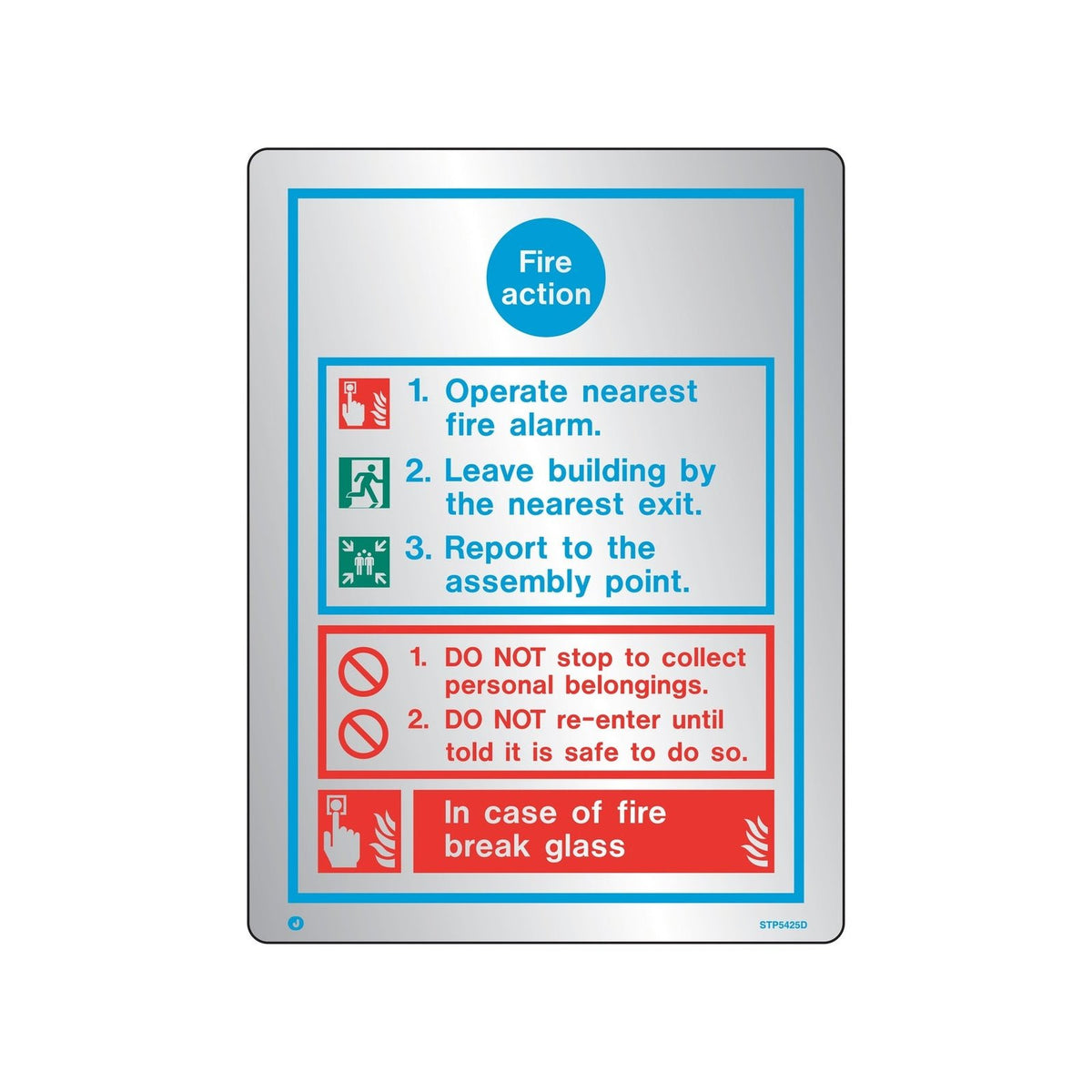 Firechief Brushed Stainless Steel ABC Powder Extinguisher ID Sign ...