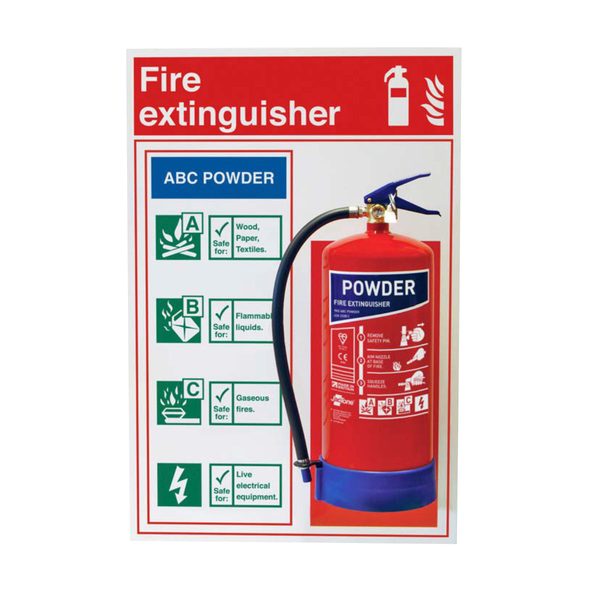 Fire Extinguisher Foam PVC Boards & Softwood Backboard - Safety Signage ...